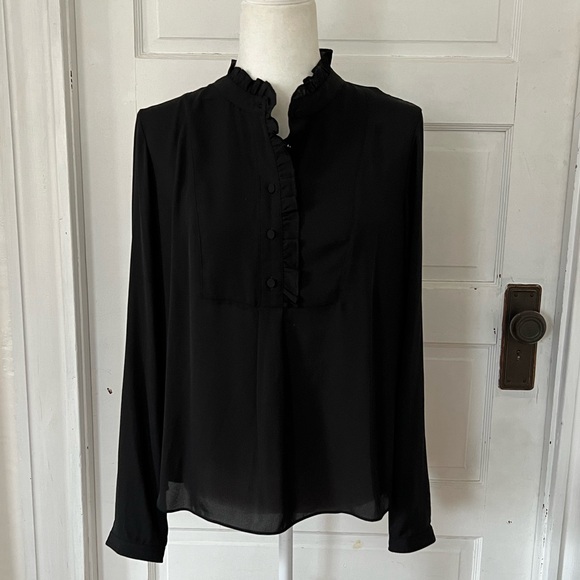 J. Crew | Tops | J Crew Ruffle Neck Blouse | Poshmark
